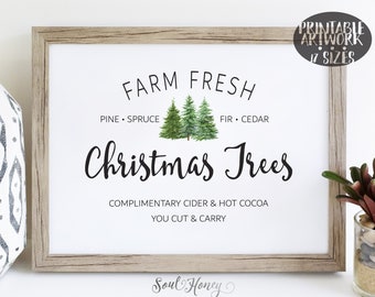 Downloadable Prints Farm Fresh Christmas Trees Print | Etsy