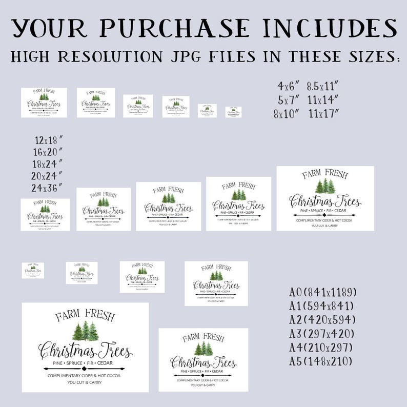 Downloadable Prints Farm Fresh Christmas Trees Print - Etsy