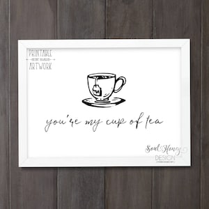 You're My Cup of Tea Print Tea Cup Printable Kitchen Decor Tea Coffee ...