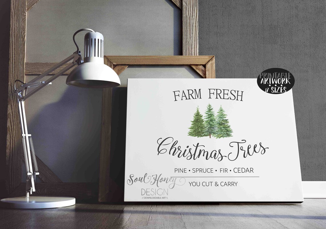 Downloadable Prints Farm Fresh Christmas Trees Print - Etsy