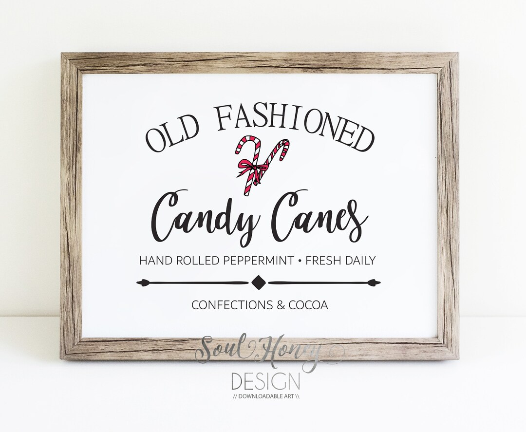 Downloadable Prints Old Fashioned Candy Canes Sign - Etsy