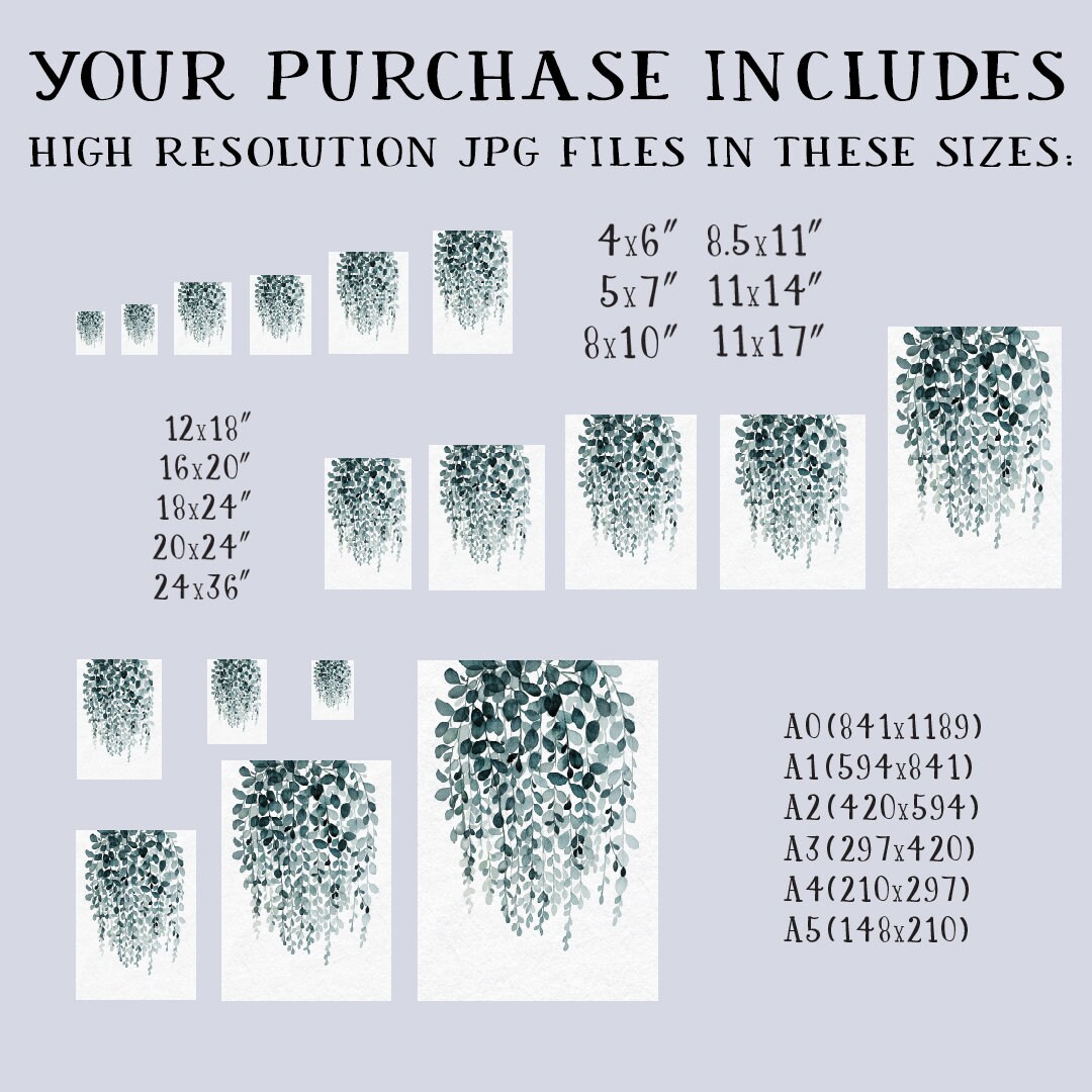 Downloadable Prints Botanical Watercolor Art Printable - Etsy