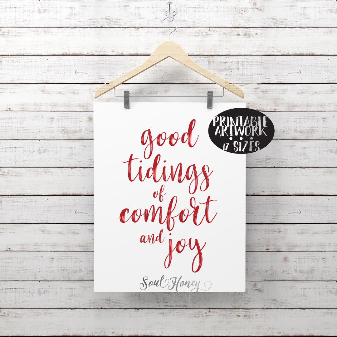 Downloadable Prints Good Tidings of Comfort and Joy Christian Christmas ...