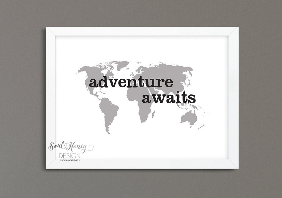 Adventure Awaits World Map Baby Shower Gift Adventure - Etsy