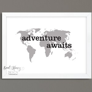 Adventure Awaits World Map Baby Shower Gift Adventure Theme Gallery ...