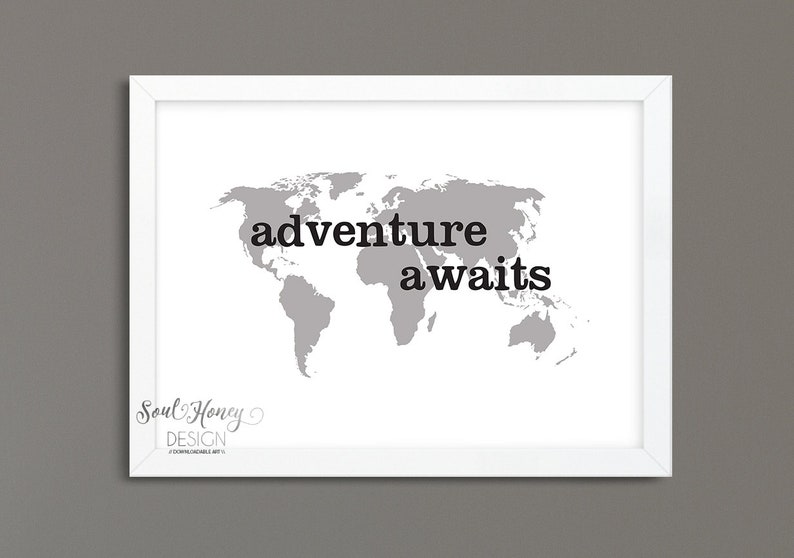 Adventure Awaits World Map Baby Shower Gift Adventure - Etsy