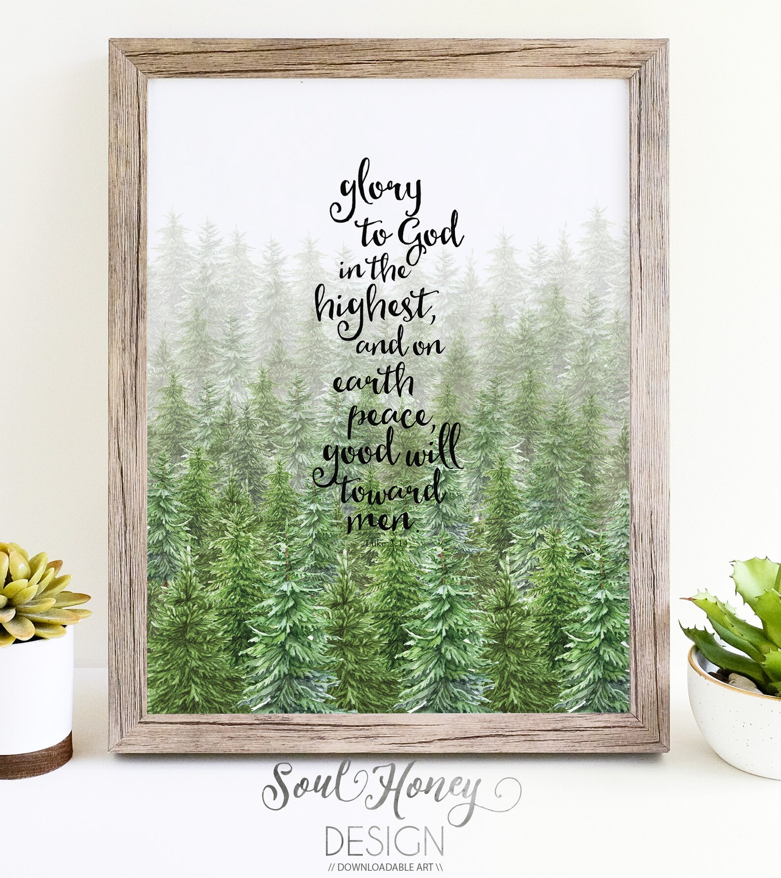 Downloadable Prints Glory to God in the Highest Watercolor - Etsy