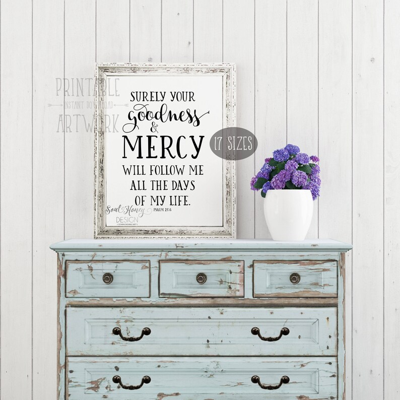 Downloadable Prints Surely Your Goodness and Mercy Will - Etsy