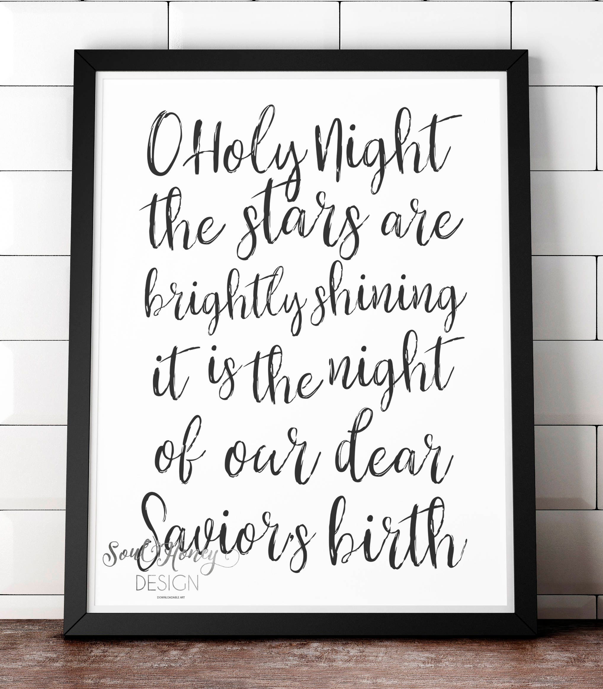 Downloadable Prints O Holy Night Christian Christmas Hymn Print ...