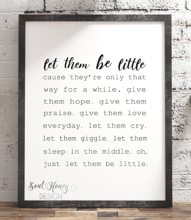 Let Them Be Little Nursery Wall Art Decor Printable Quotes - Etsy