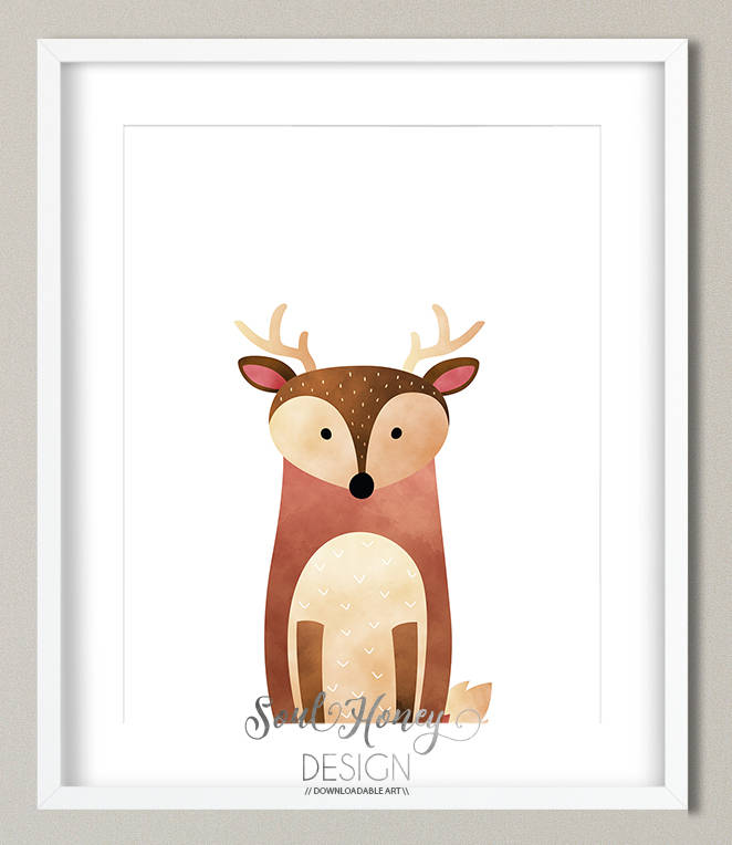 Downloadable Prints Set of 8 Watercolor Woodland Animals - Etsy