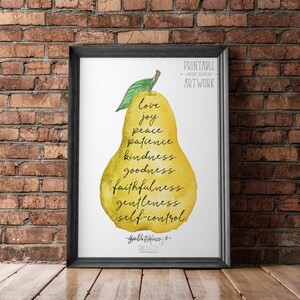 Downloadable Prints Fruit of the Spirit Print Christian Scripture Bible ...
