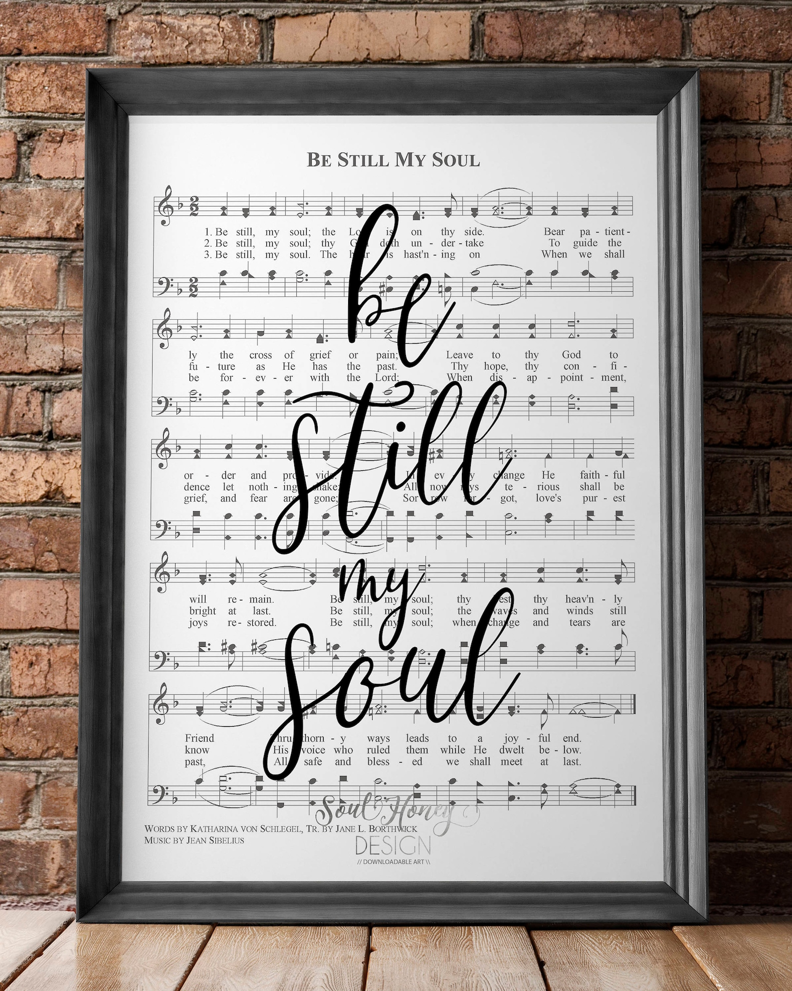 Be Still My Soul L Hymn Sheet Music Christian Hymn Wall Art - Etsy