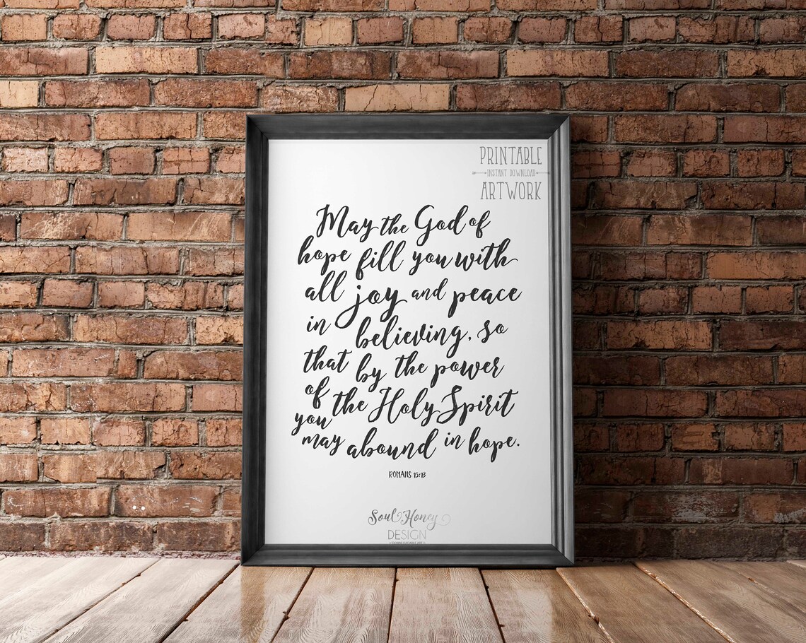 Downloadable Prints May the God of Hope Fill You With All | Etsy