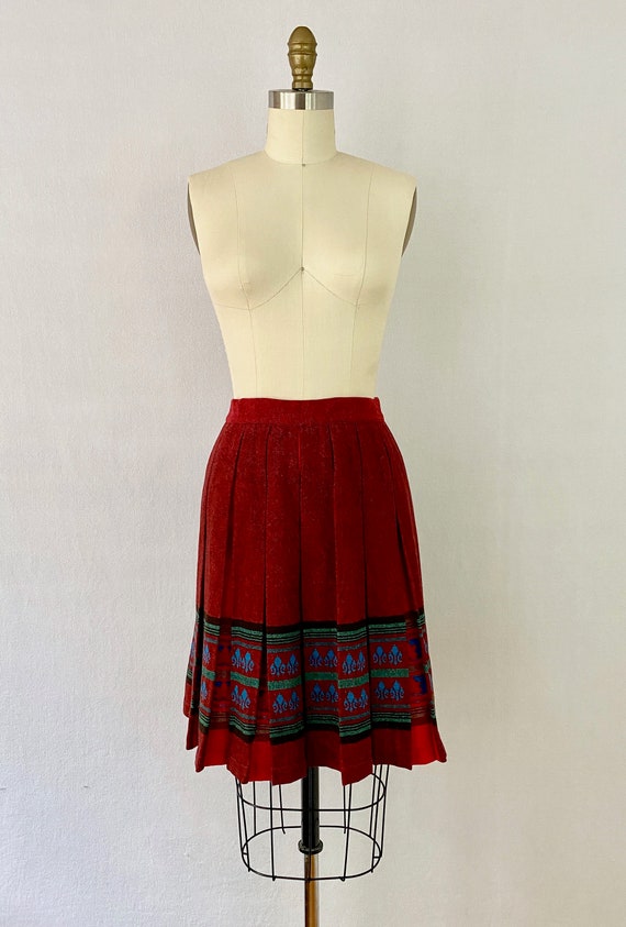 1960s Reversible Wool Scandinavian-Style Knit Skirt - Gem