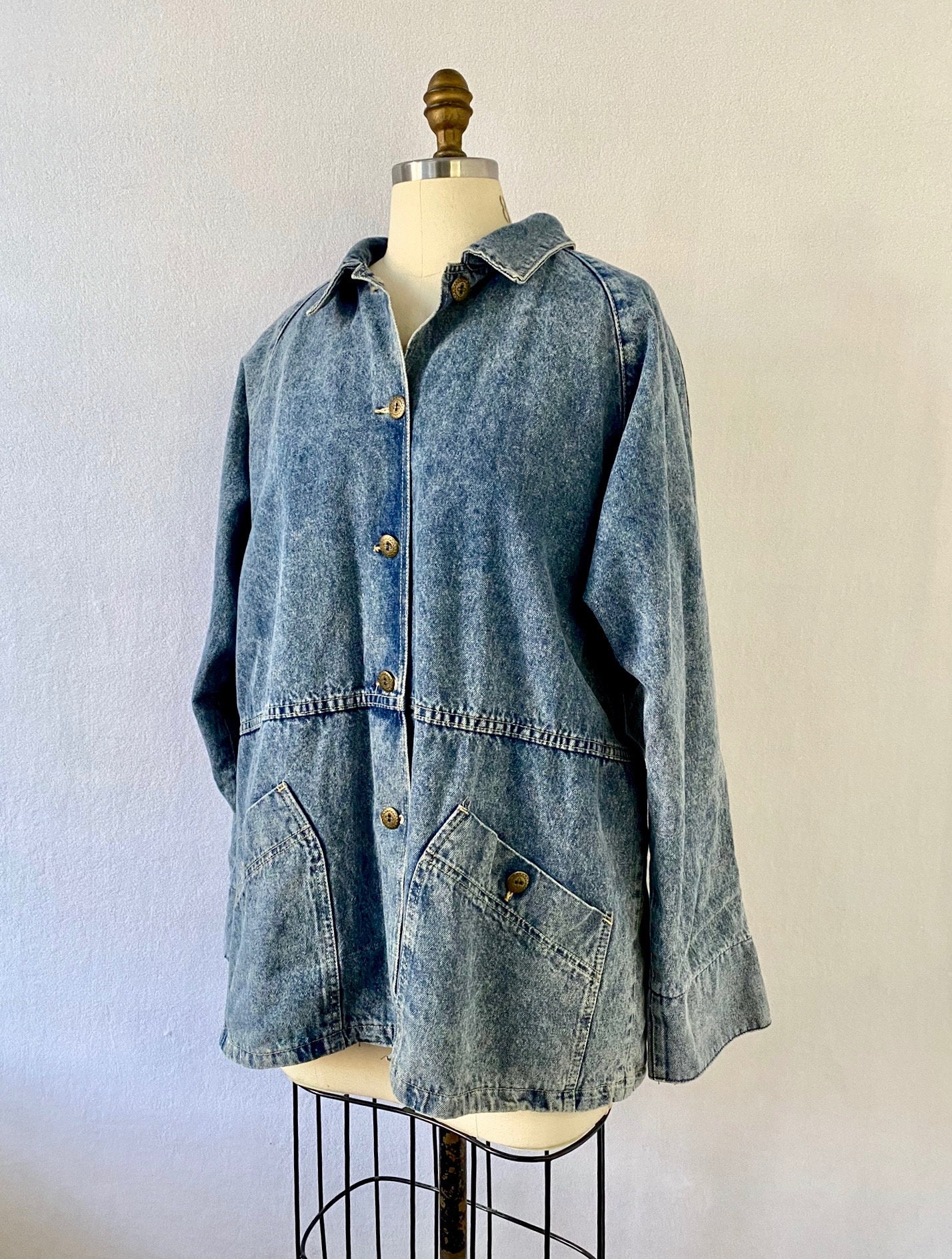Ca. 1970s-80s Denim Jacket With Plaid Flannel Lining by Oshkosh - Etsy