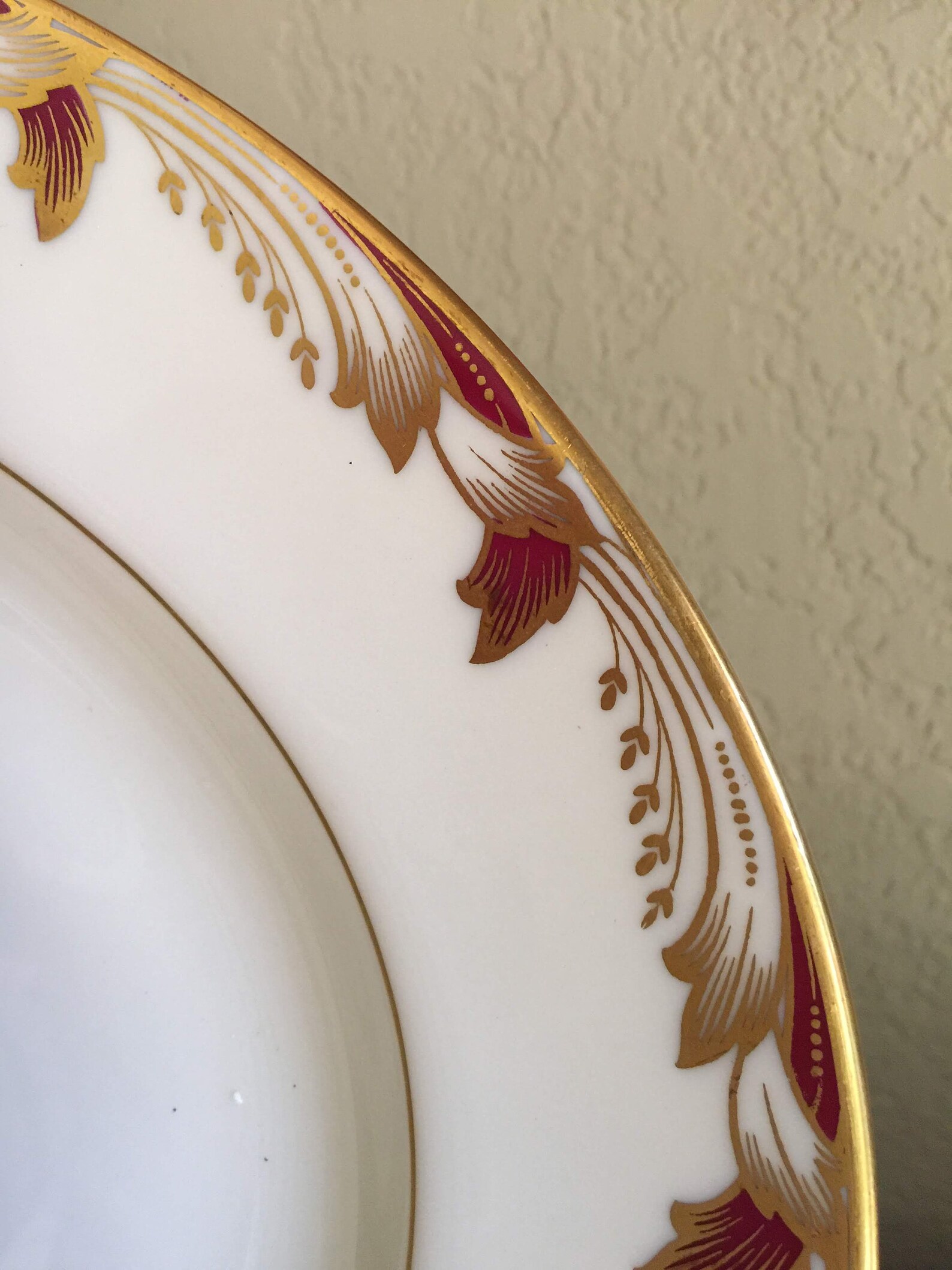 Vintage Lenox Porcelain China Essex Pattern Maroon smooth - Etsy