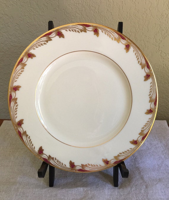 Vintage Lenox Porcelain China Essex Pattern Maroon smooth | Etsy