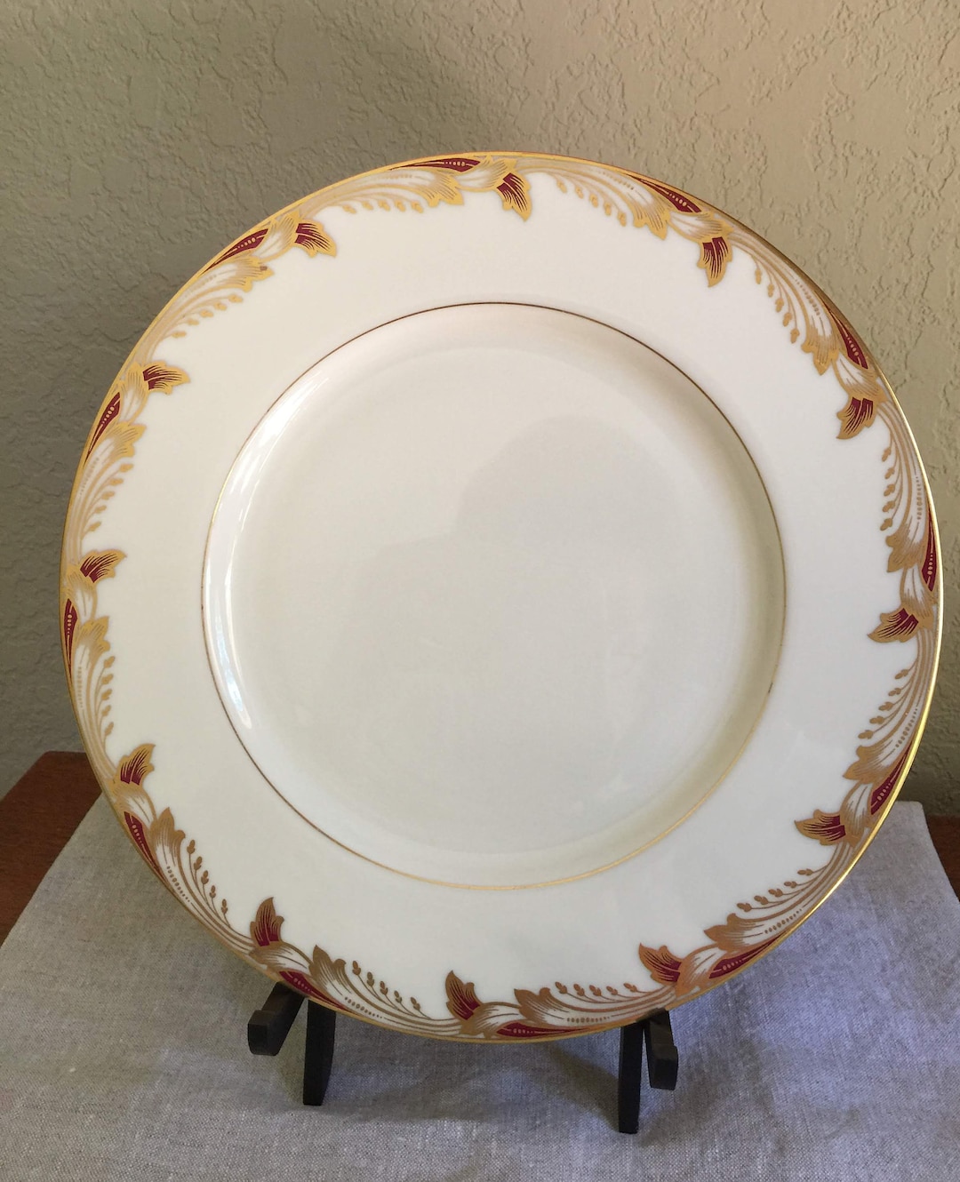 Vintage Lenox Porcelain China, Essex Pattern, Maroon (smooth) Dinner ...
