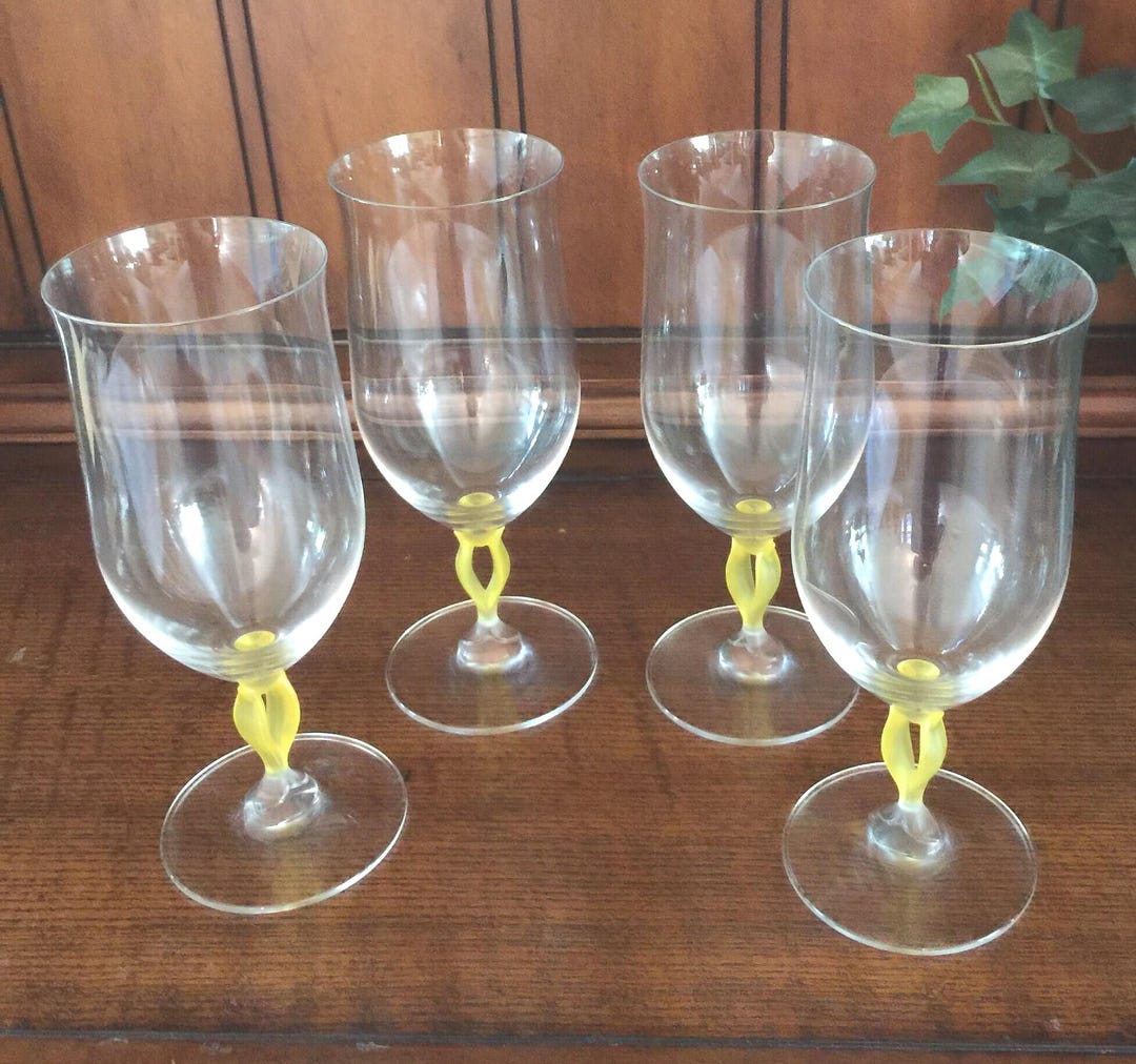 Vintage Set of Stemmed Glasses for Water, Highballs, Assorted Drinks ...