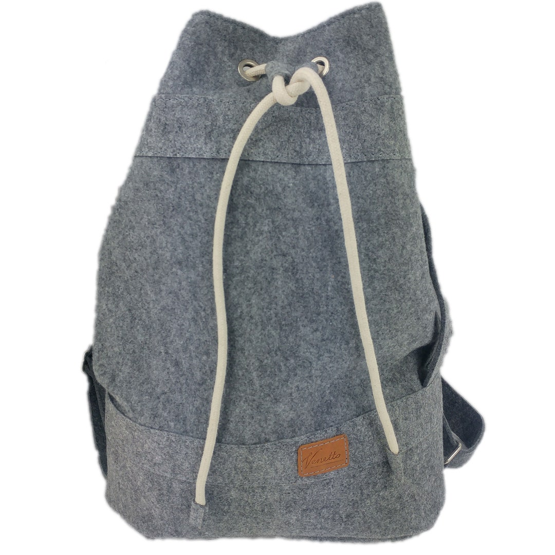 Venetto Backpack Bag Made Felt Felt Backpack Unisex Handmade Grey - Etsy