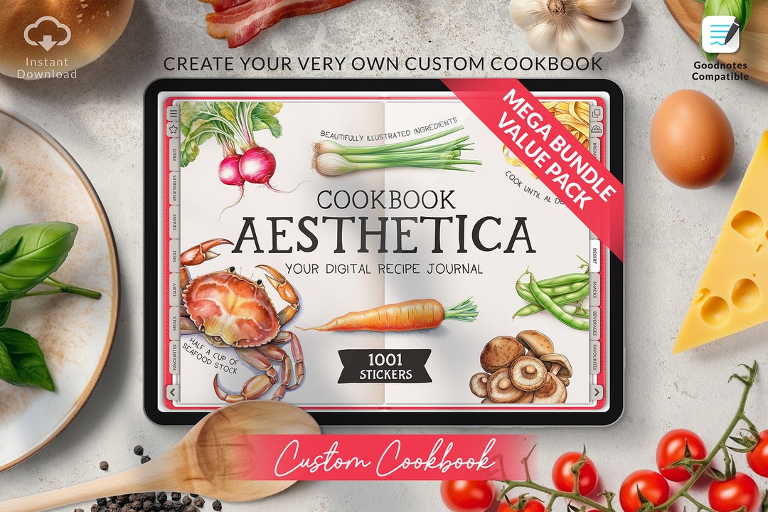 Cookbook Aesthetica Bundle - Digital Recipe Journal | 1001 DIGITAL ...