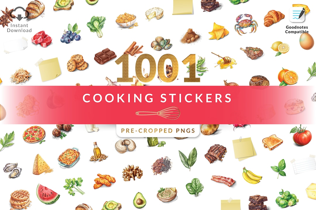 Cooking Theme 1001 DIGITAL STICKERS | Digital Planner Stickers | Pre ...