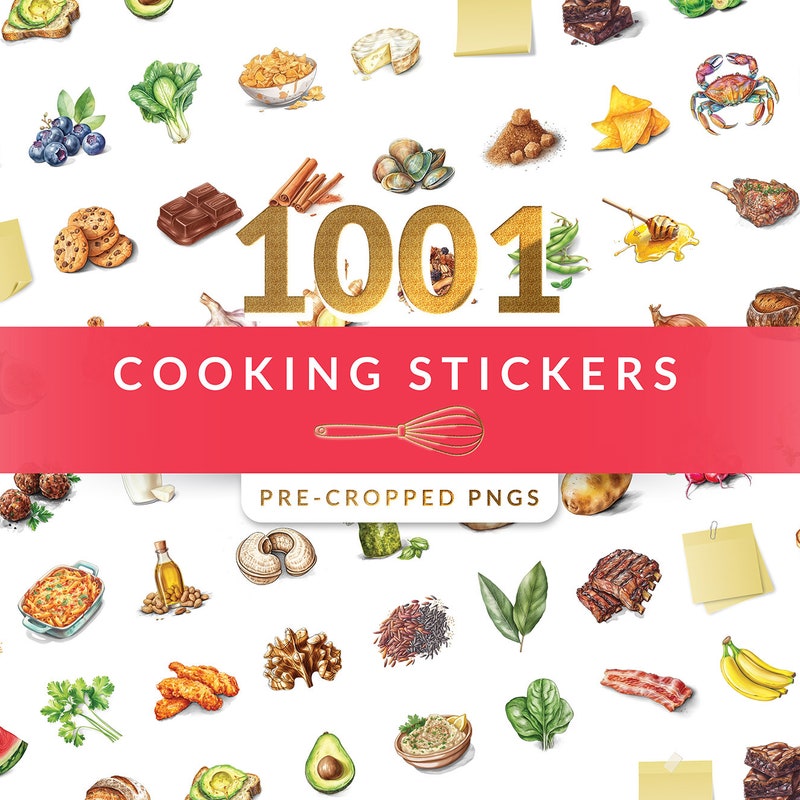 Cookbook Food Stickers - Etsy