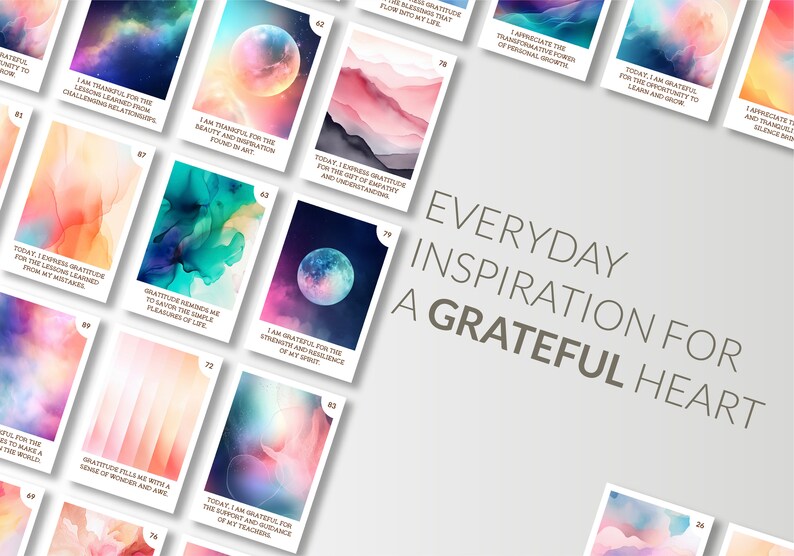 Printable Gratitude Cards Manifestation Positive Mindset Self Care ...