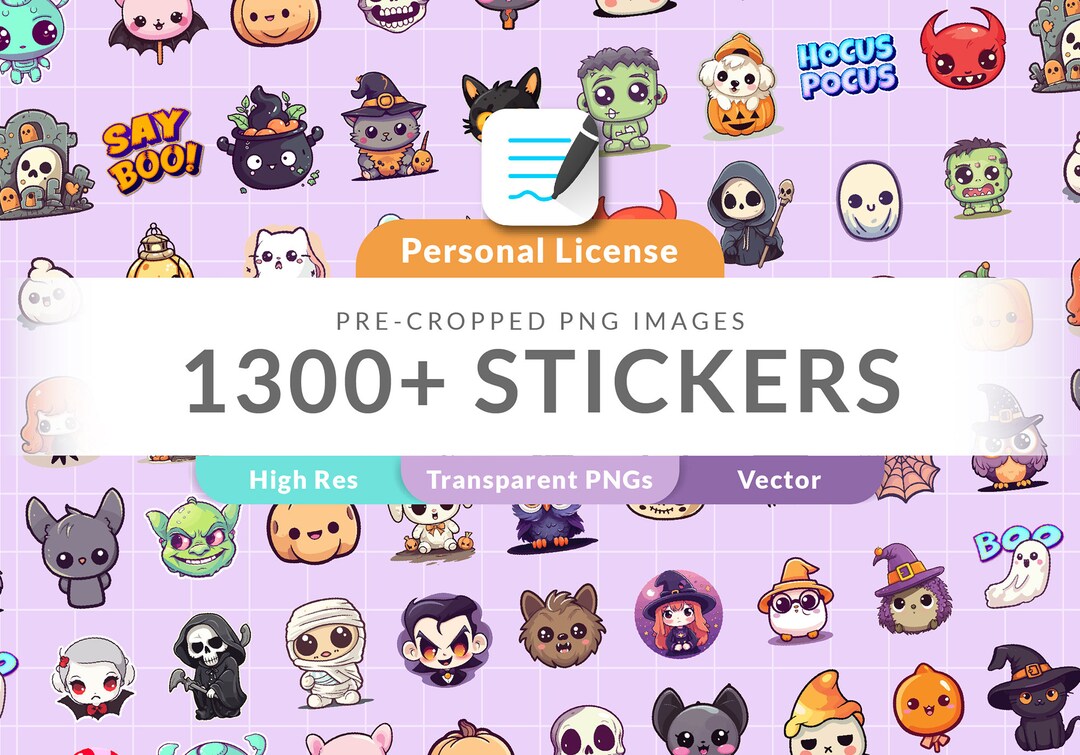Spooky Halloween Mega Bundle 1300+ DIGITAL STICKERS | Goodnotes ...