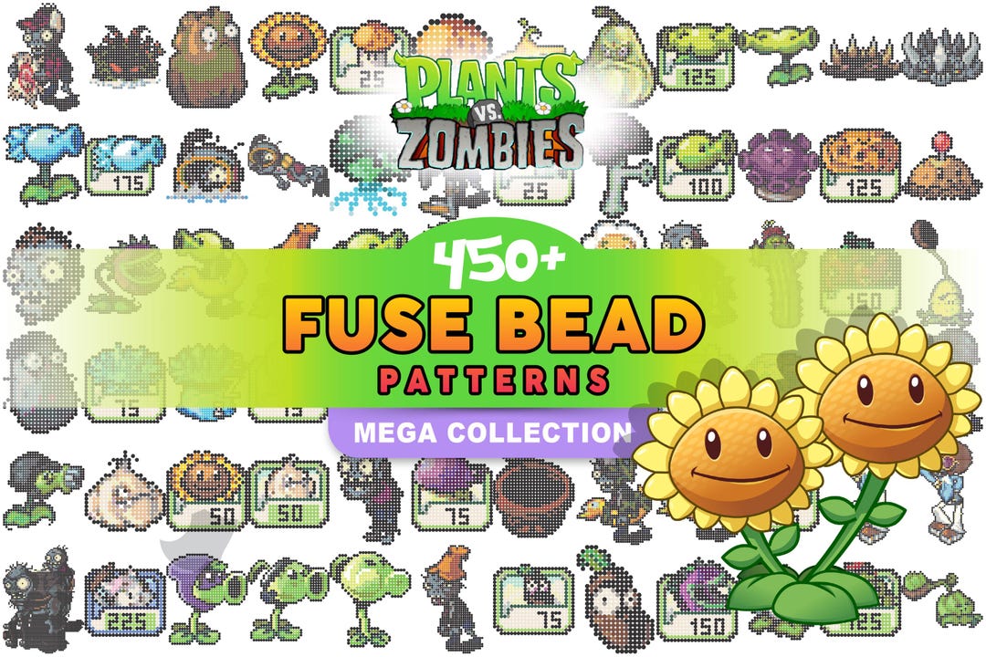 450+ Patterns | Plants VS Zombies | Fuse Beads | PDF | Fan Art ...