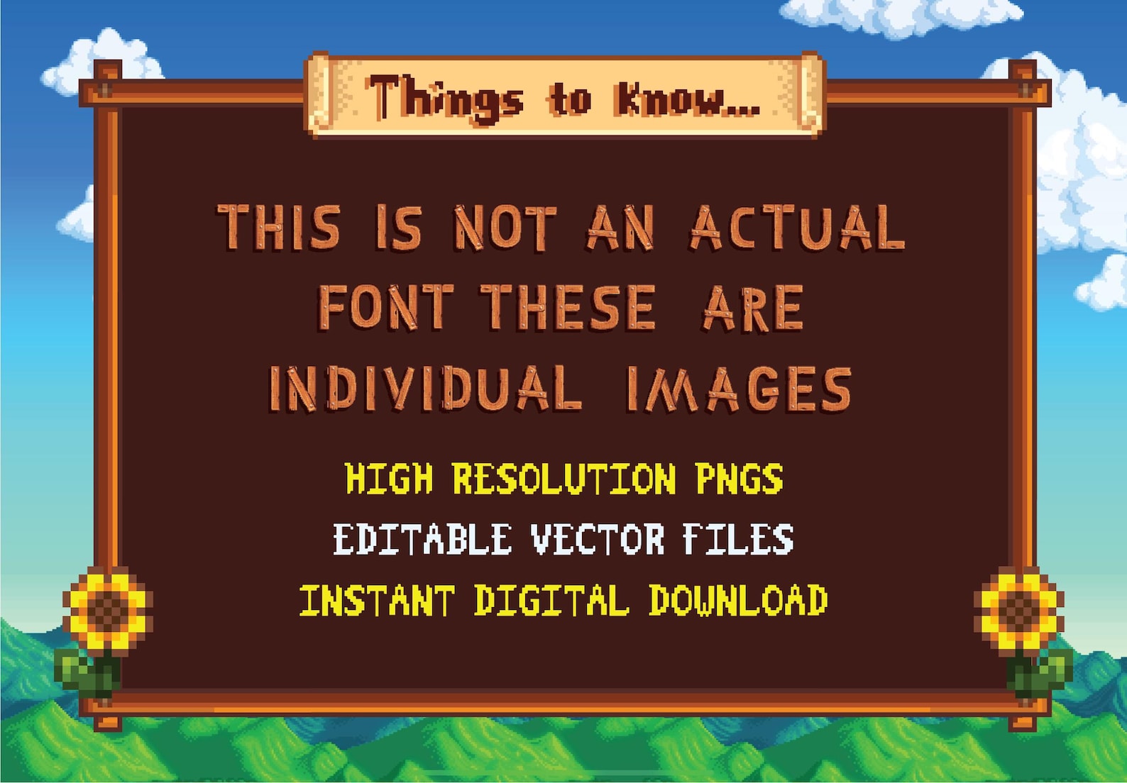 Stardew Valley 'font' I Logo Typeface I Vector I Pngs I Fan Art - Etsy