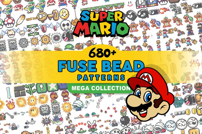 680+ Patterns | Super Mario | Fuse Beads | Perler | Hama | Fan Art ...
