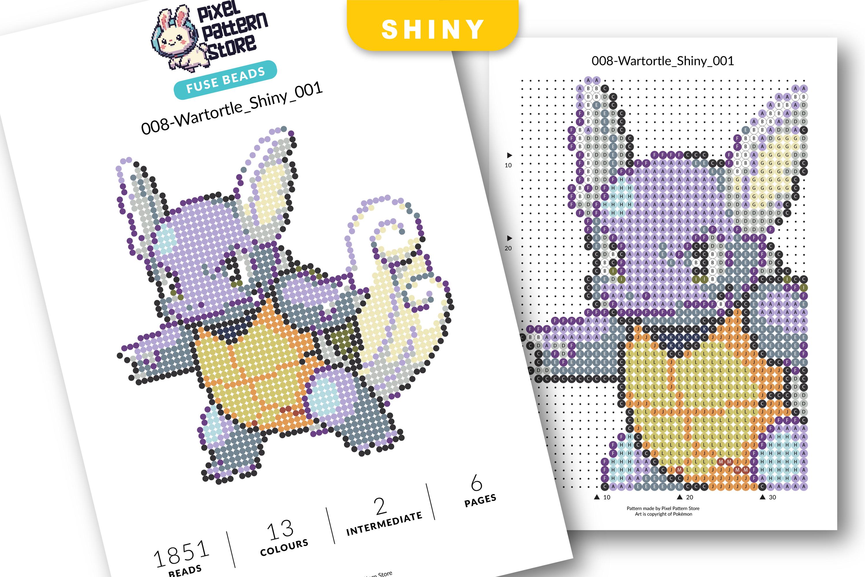 560+ Patterns | Gen 1 Pokémon | Fuse Beads | Original + Shiny | PDF | Fan Art | Digital ...