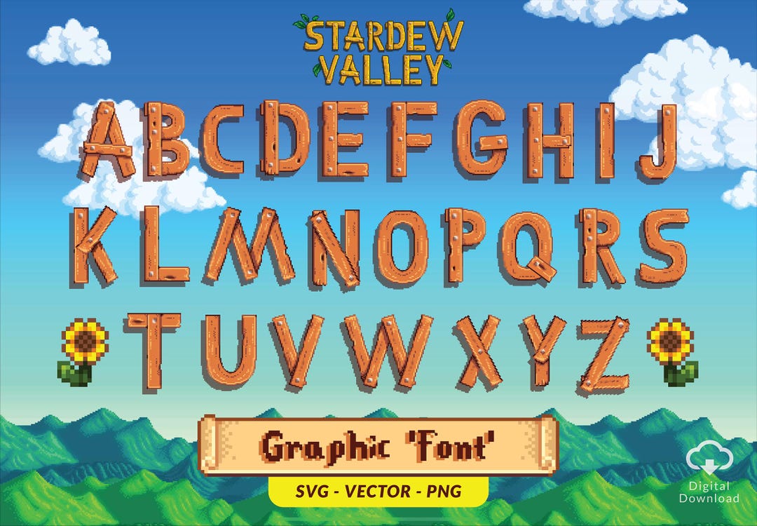 Stardew Valley 'font' I Logo Typeface I Vector I Pngs I Fan Art - Etsy