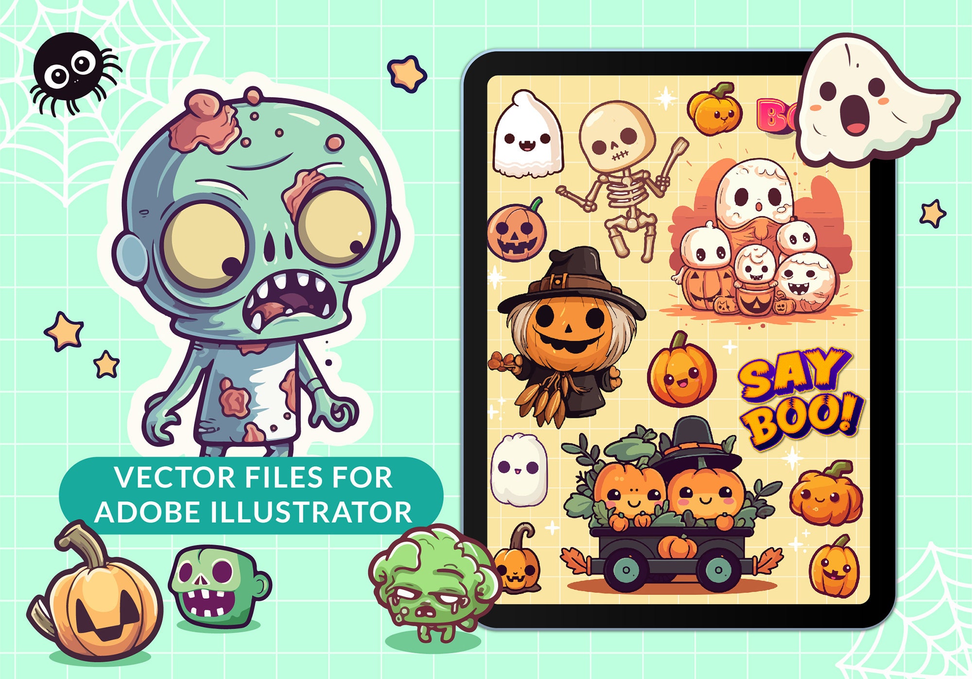 Spooky Halloween Mega Bundle 1300+ DIGITAL STICKERS | Goodnotes ...