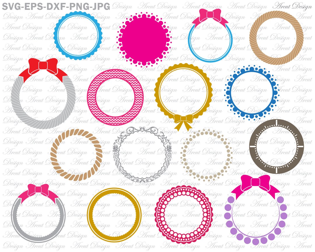 80 Files of 16 Circle Monogram Frames Svg, Circle Monogram Frame Svg ...