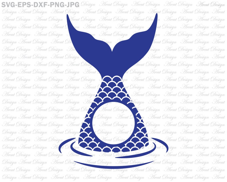 Mermaid Tail Monogram Svg for Cricut and Silhouette Split - Etsy