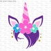 Unicorn Flower SVG, Unicorn Head Svg, Unicorn Face SVG, Unicorn SVG ...