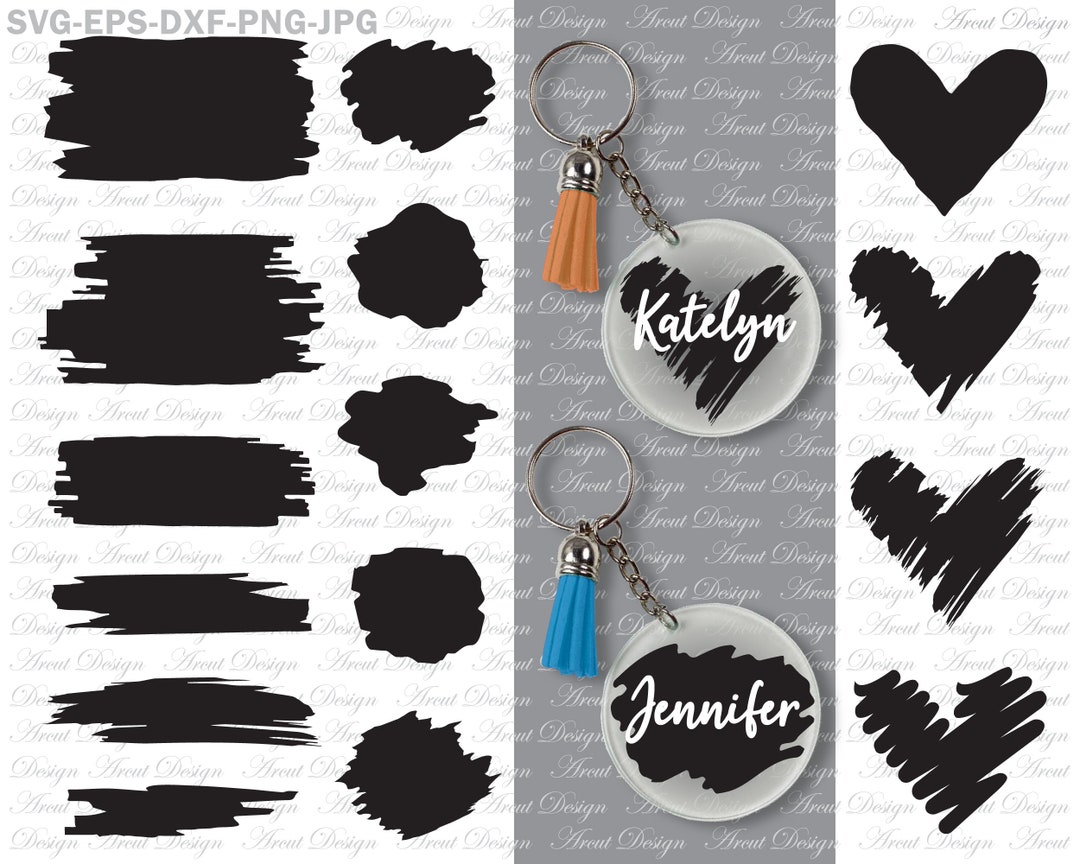 Paint Brush Stroke SVG: Splatter Keychain Pattern, Cricut File - Etsy
