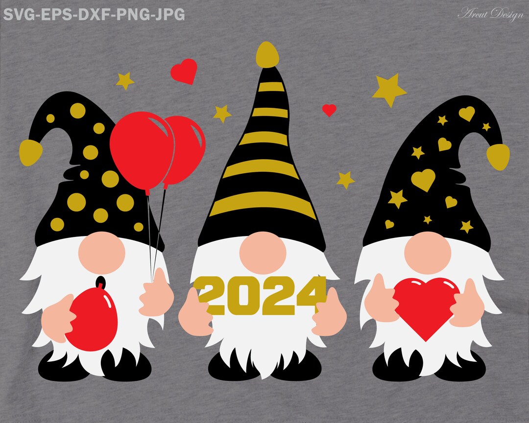 Happy New Year 2024 Svg, Gnomies Svg Files for Cricut, Gnomes Svg ...