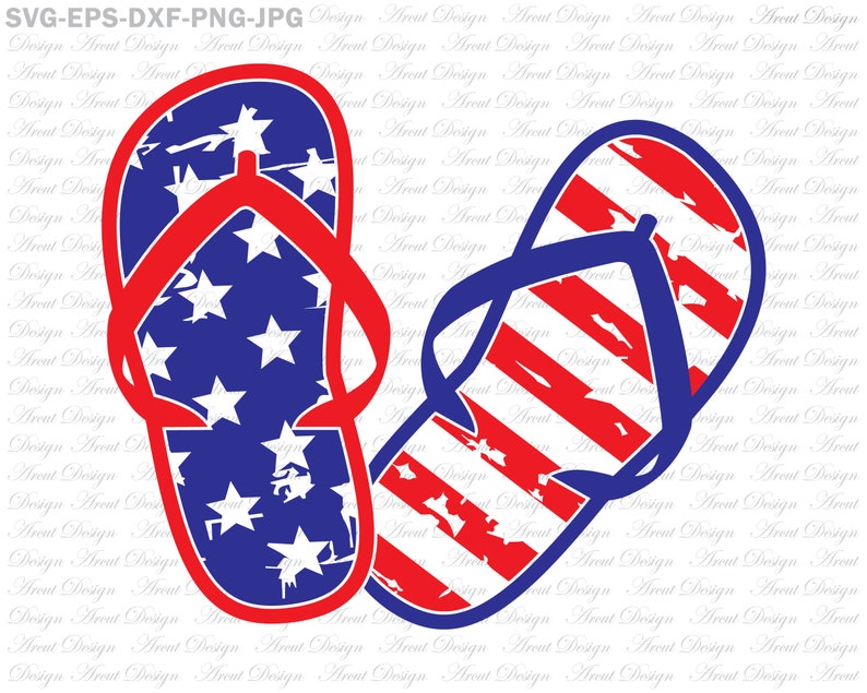 4th of July Svg Flip Flops Svg Patriotic Svg Fourth of July - Etsy