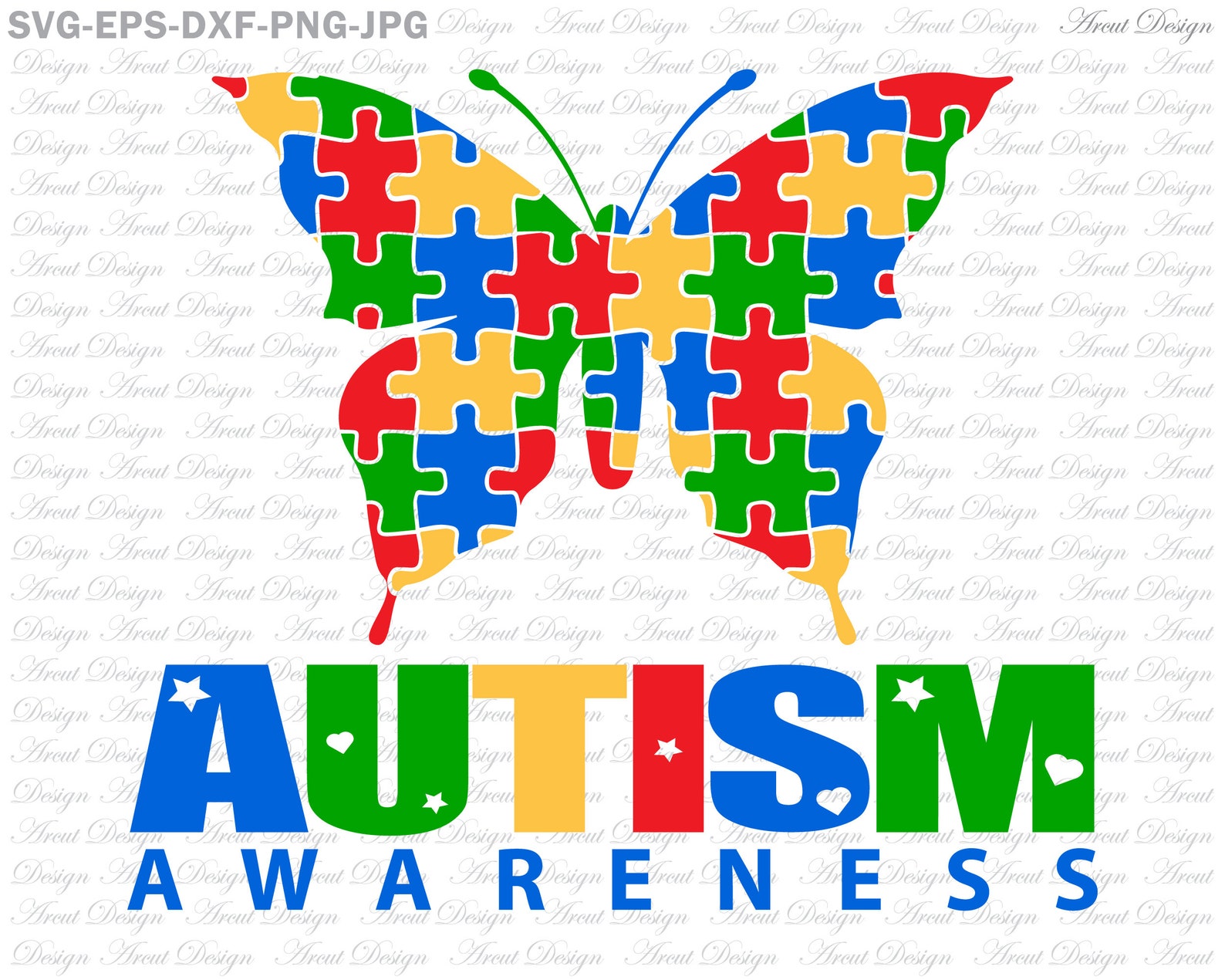 Autism Awareness Butterfly Svg svg files for cricut autism | Etsy
