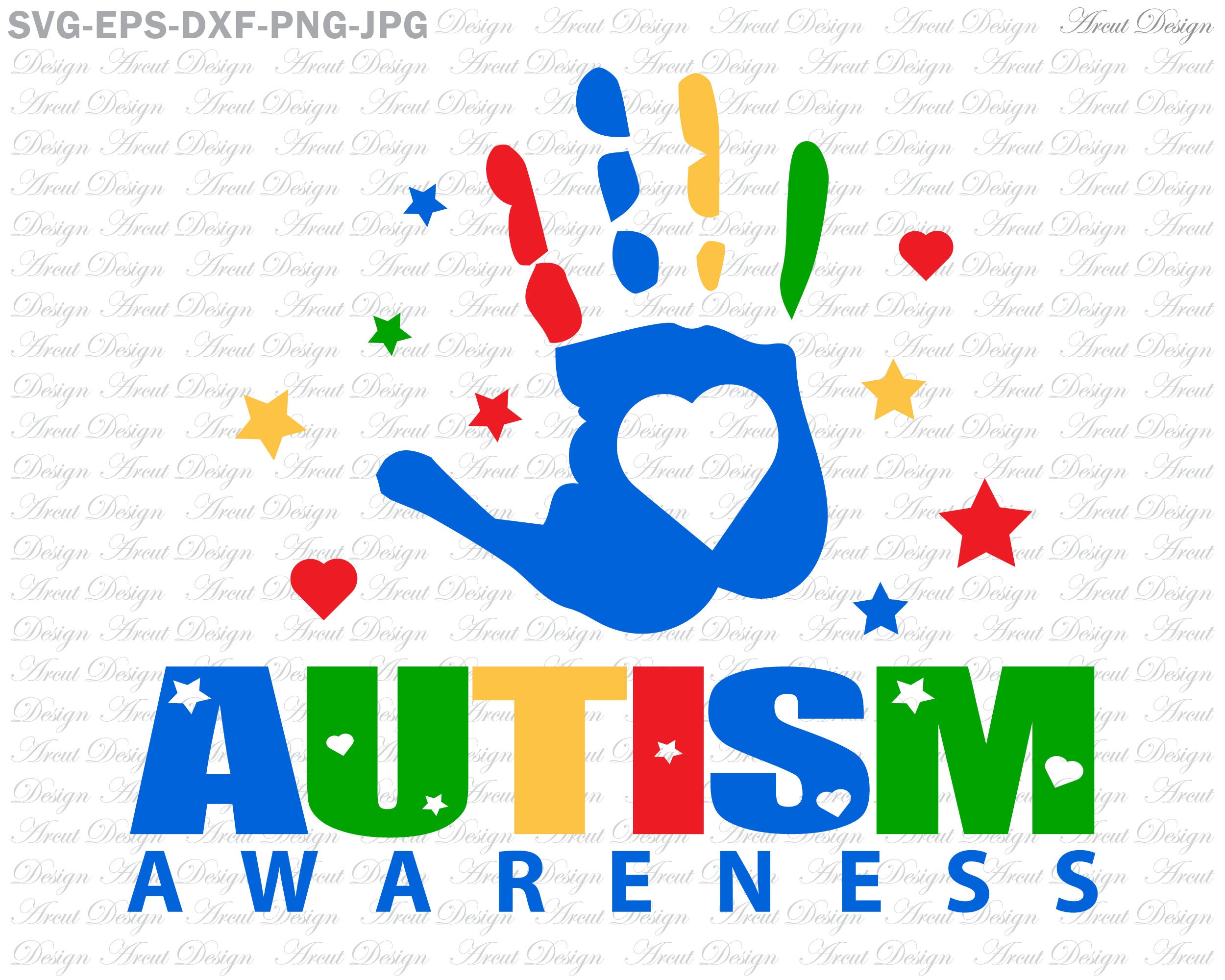 Autism Awareness Handprint svg svg files for cricut autism | Etsy