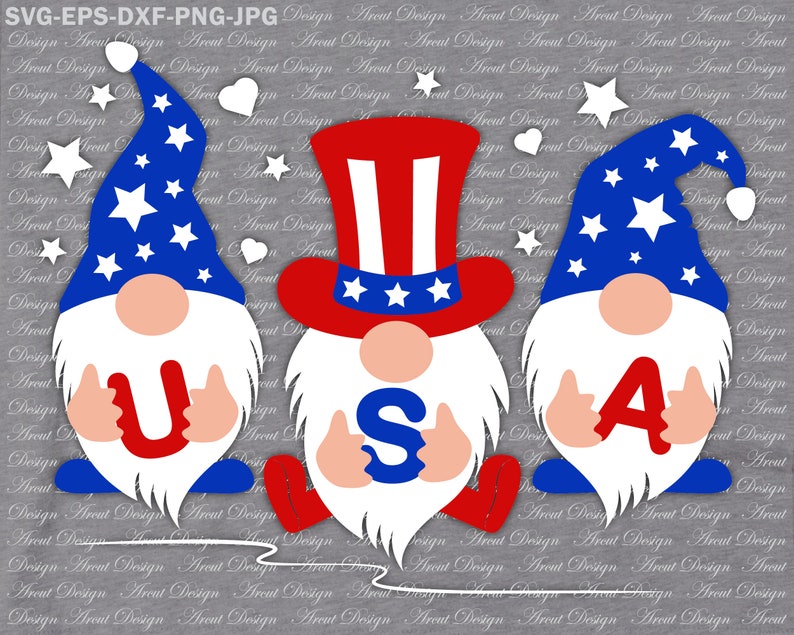 4th of July Gnomes SVG Independence Day Patriotic Gnomes | Etsy