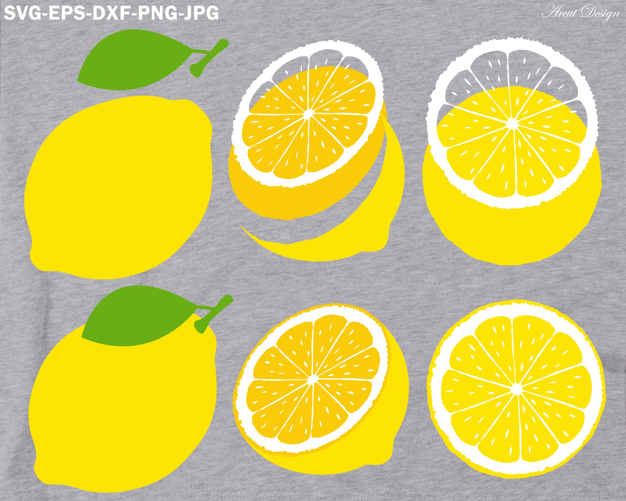 Lemon Monogram Svg Summer Lemon Split Circle Monogram Svg | Etsy