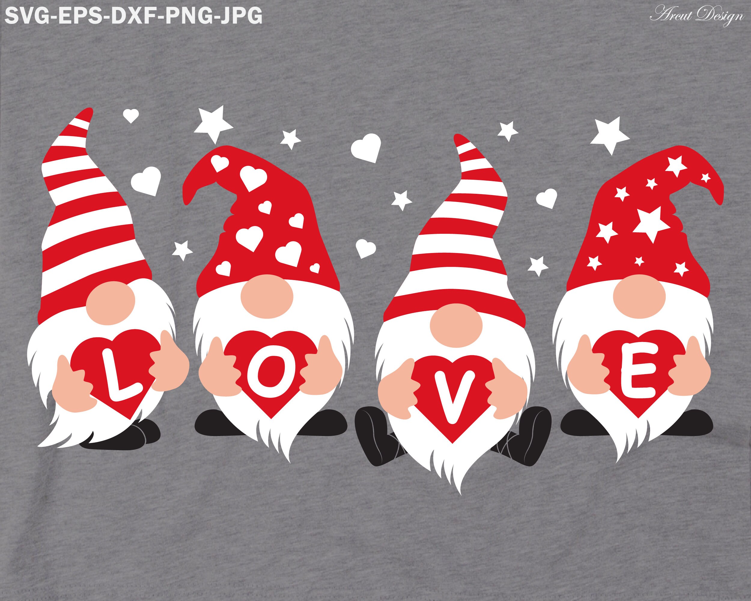 Valentine's Day Gnomes Love SVG, Valentine Day Svg, Valentine Gnome Svg ...
