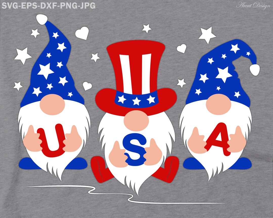 4th of July Gnomes SVG, Independence Day Patriotic Gnomes Clipart ...