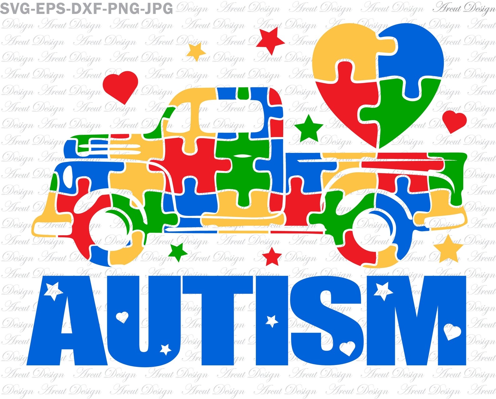 Autism Truck Svg Love Svg Autism Truck Svg World Autism Day - Etsy