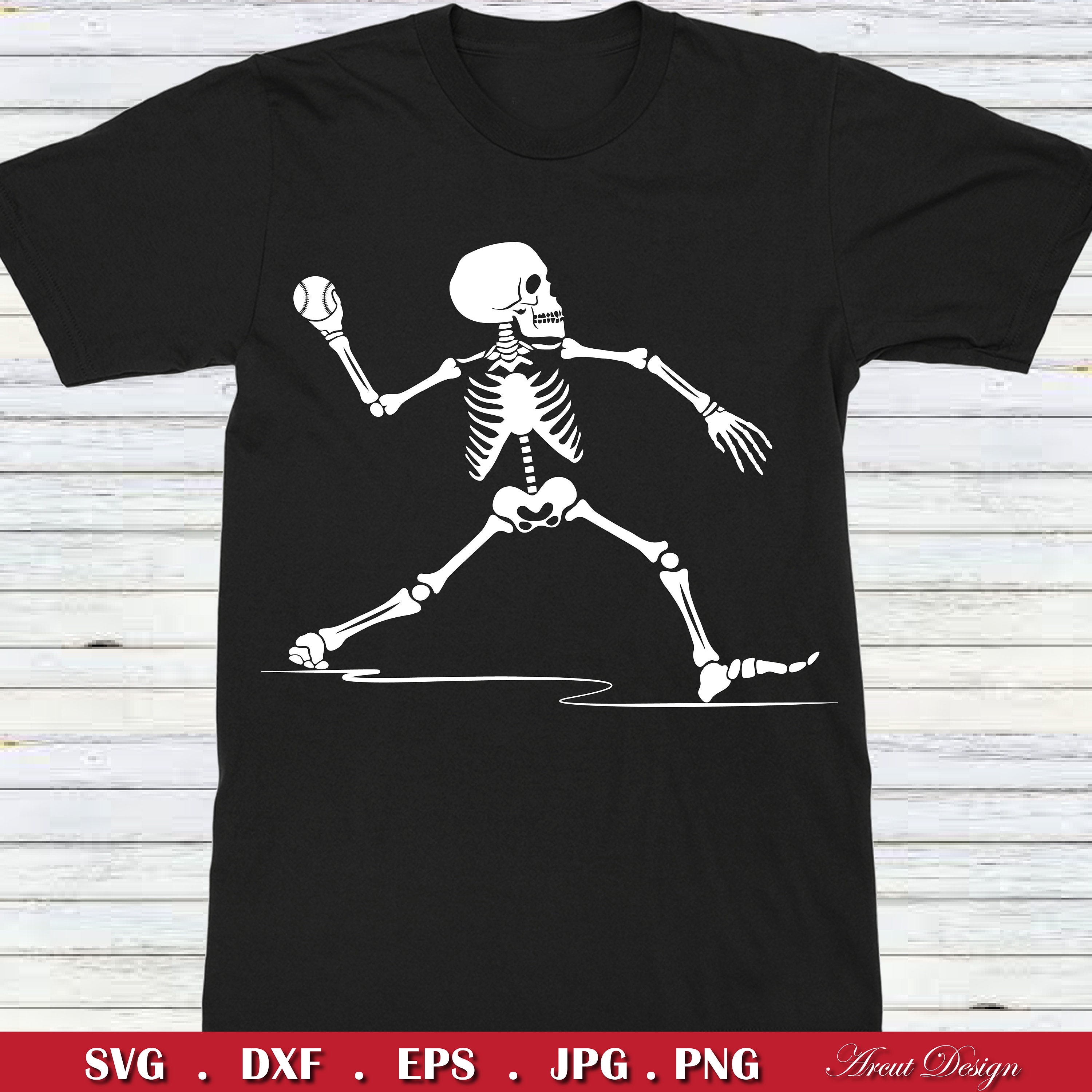 Baseball Skeleton SVG Sports Skeleton Svg Halloween Skeleton | Etsy